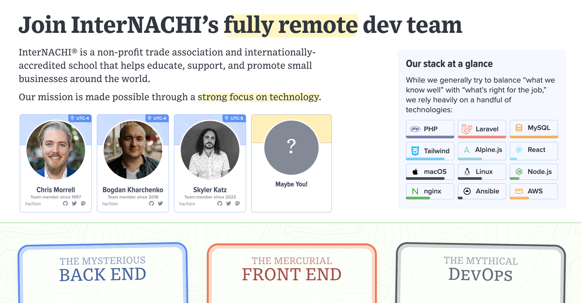 Join InterNACHI’s fully remote dev team